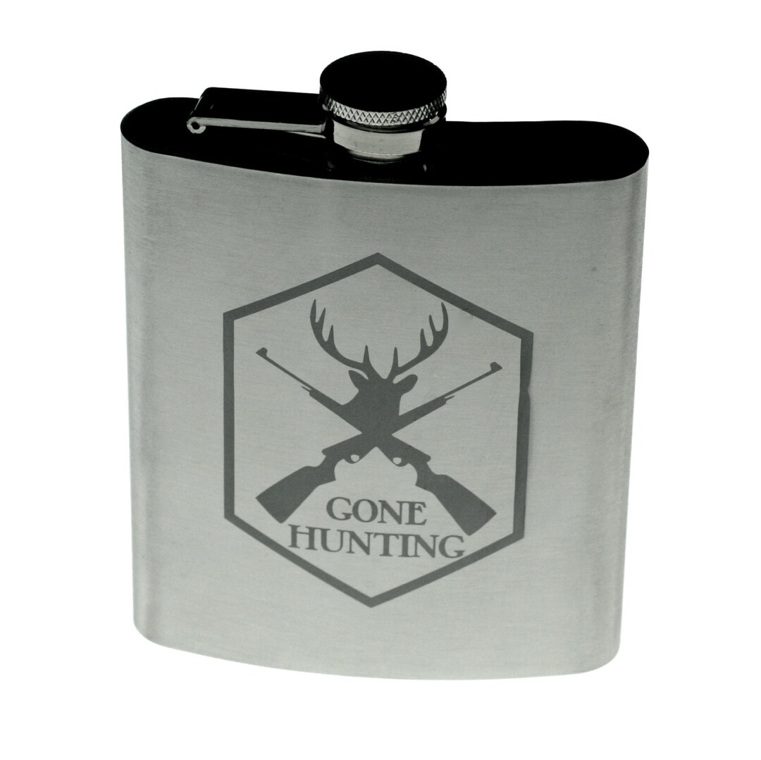 Custom Personalized Gone Hunting Flask , Hunting Gift , Dad Gift ...