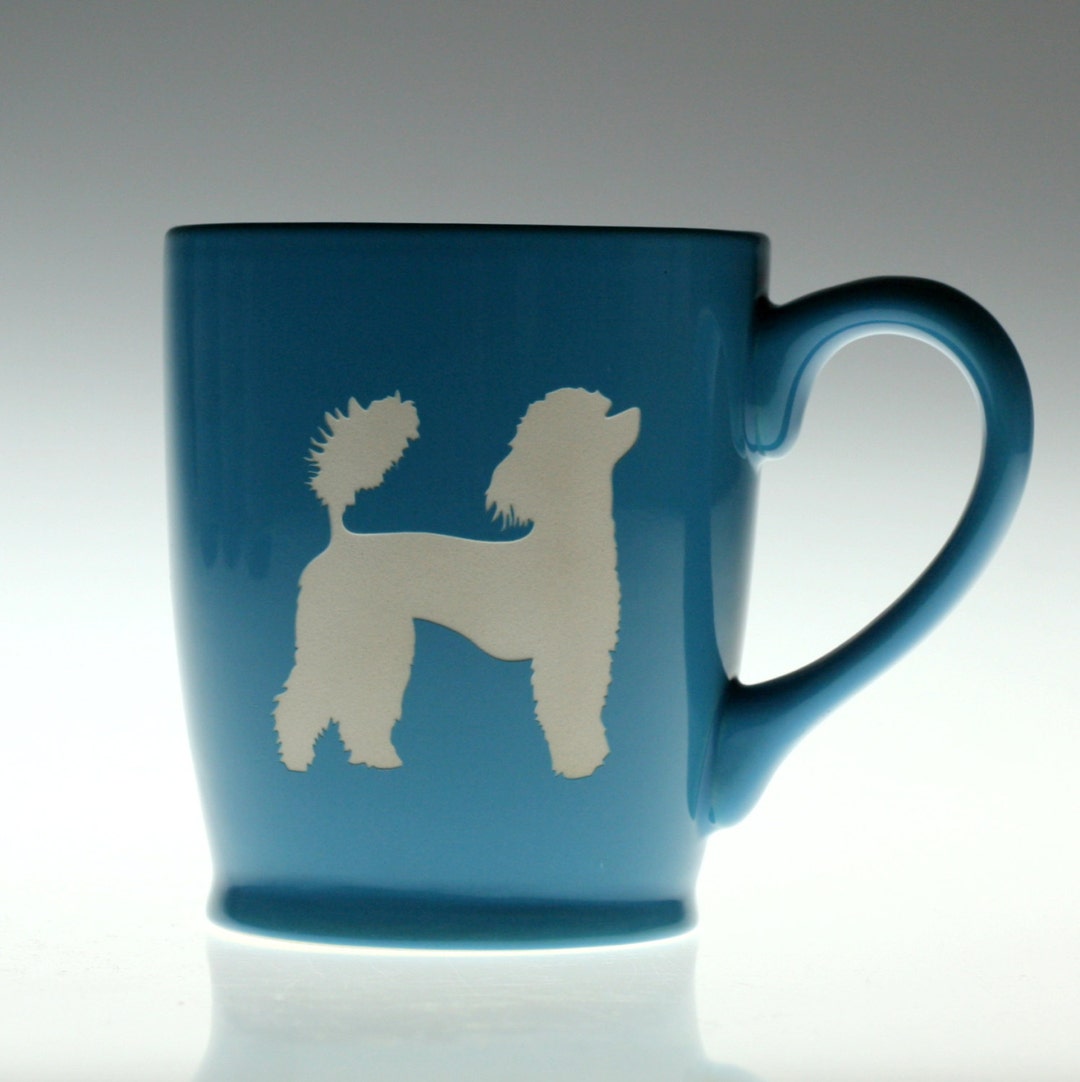 Poodle Dog Etched Ceramic Coffee Mug, Dog Gift, Poddle Gift, Dog Glass ...
