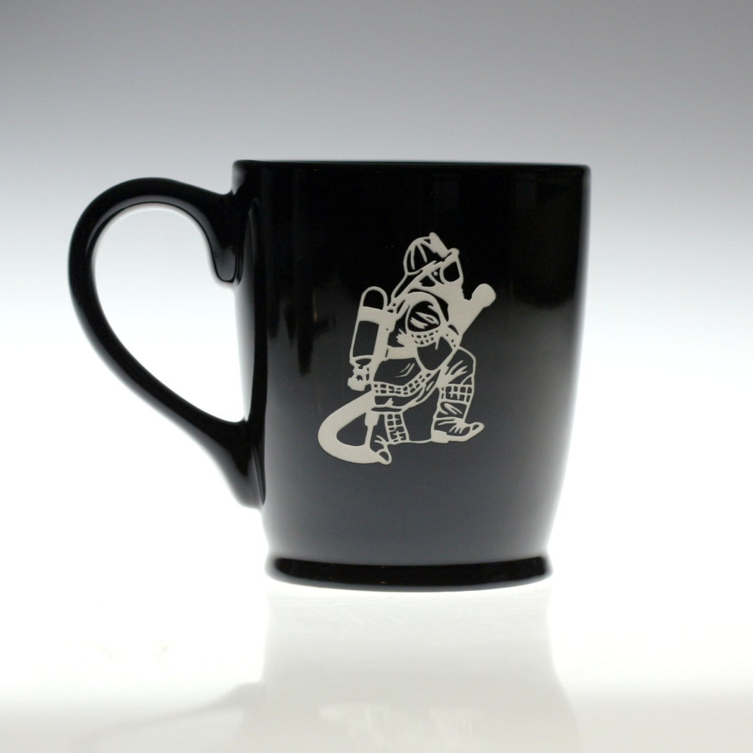 Firefighter Etched Ceramic Coffee Mug Personalized Option, Coffee Gift ...