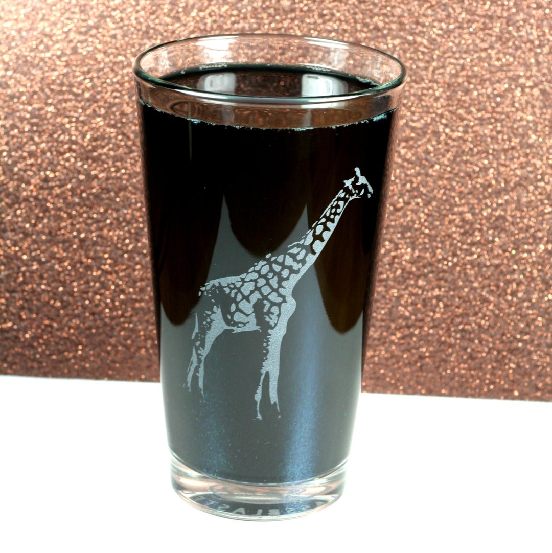 Giraffe Sandblasted Pint Glass - Etsy