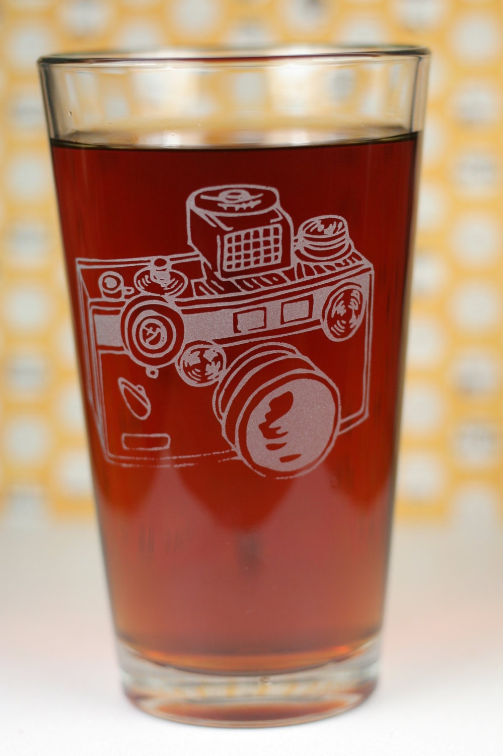 Detailed 35mm Camera Etched Sandblasted Pint Glass Camera | Etsy