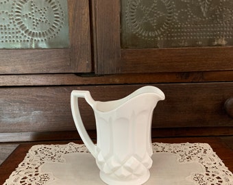 Vintage Milk Glass Pitcher - Etsy