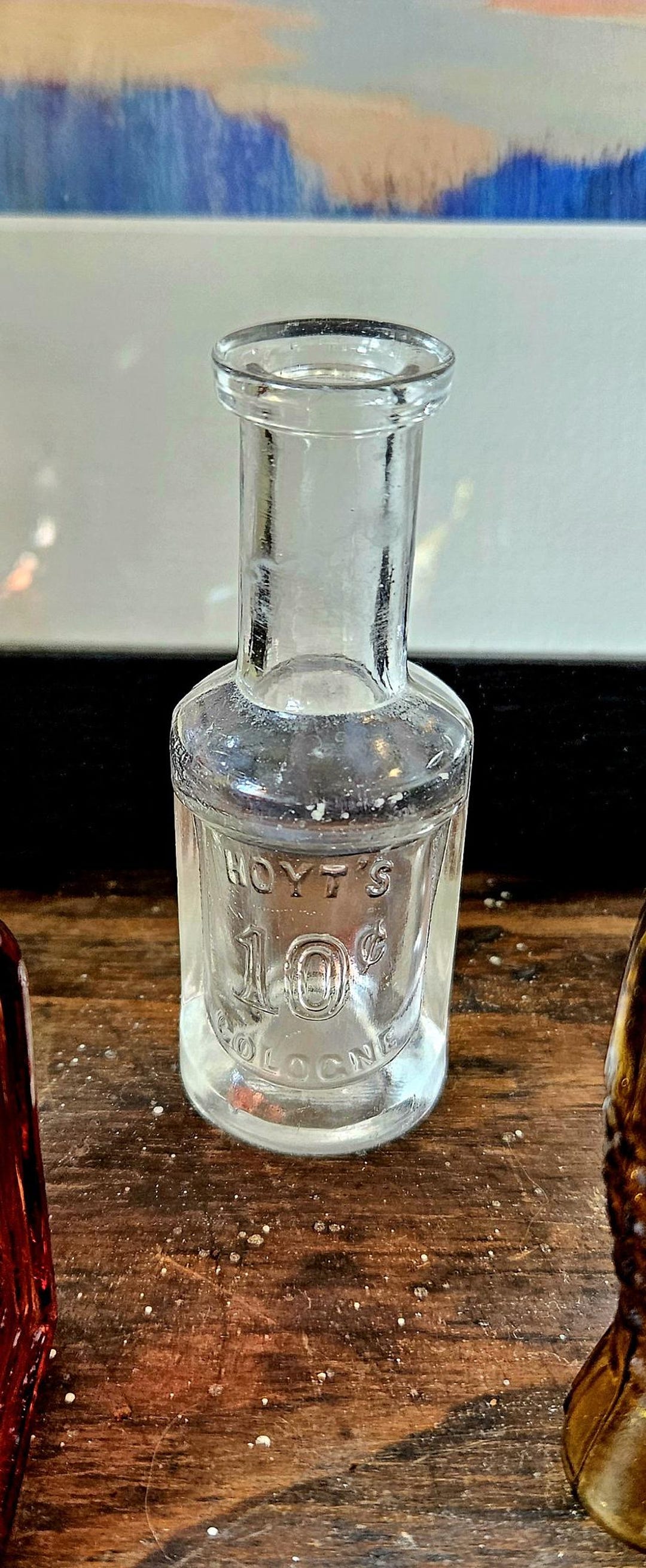 Mini Vintage Clear Glass Bottle, Wheaton Glass Bottle, Vintage ...