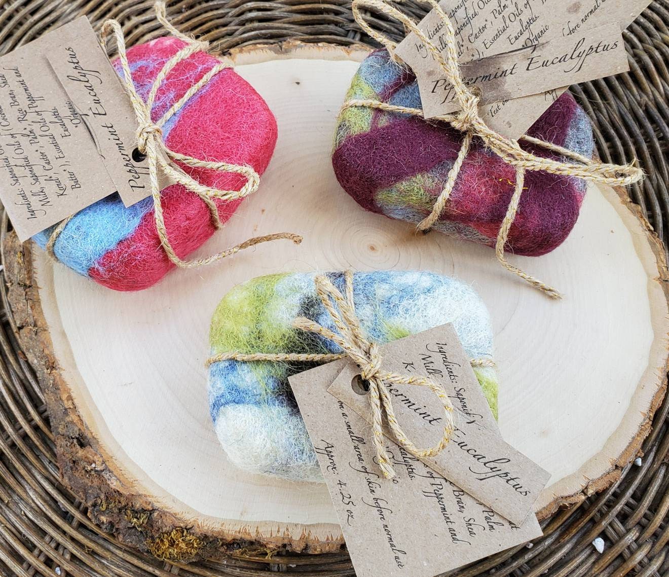 Wool Covered Soap, Organic Eucalyptus Peppermint Goats Milk Soap ...