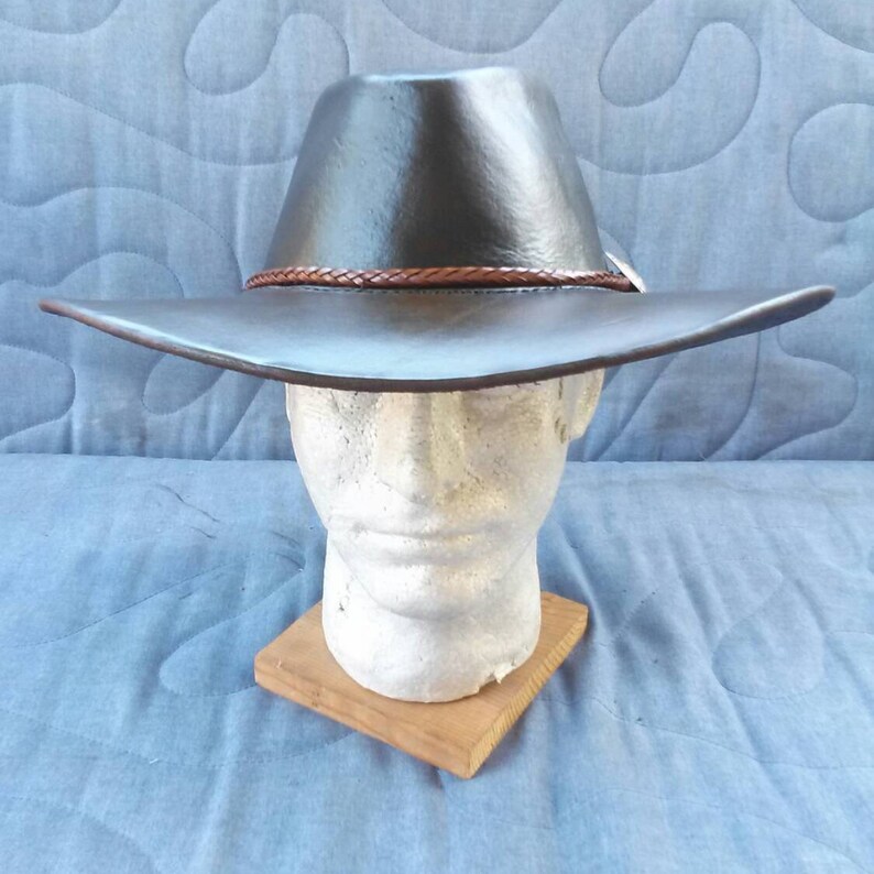 Leather Bushman's Hat With Plaited Leather Hatband and - Etsy
