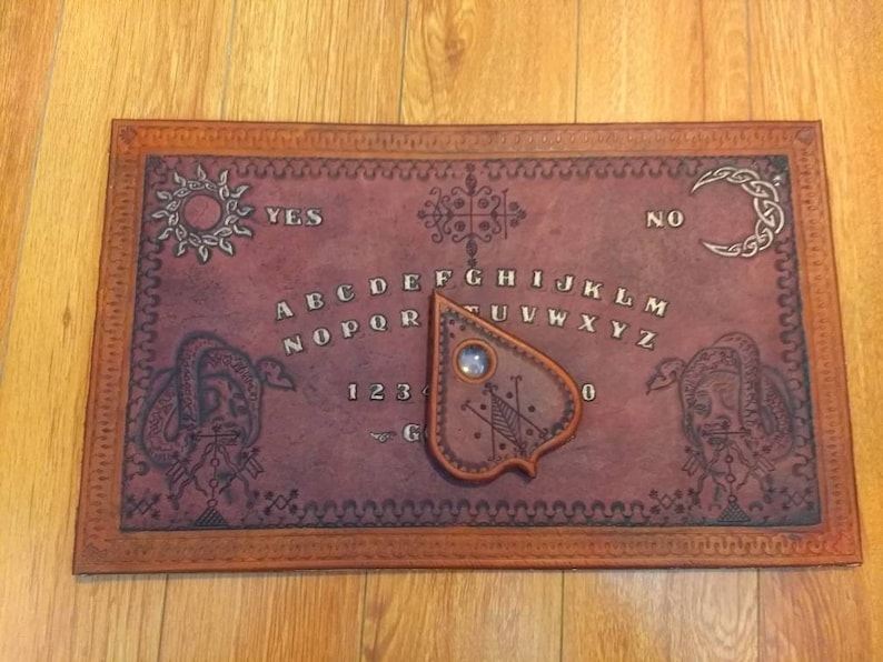 Custom Leather Ouija Board Spirit Board and Planchette Hand Tooled - Etsy