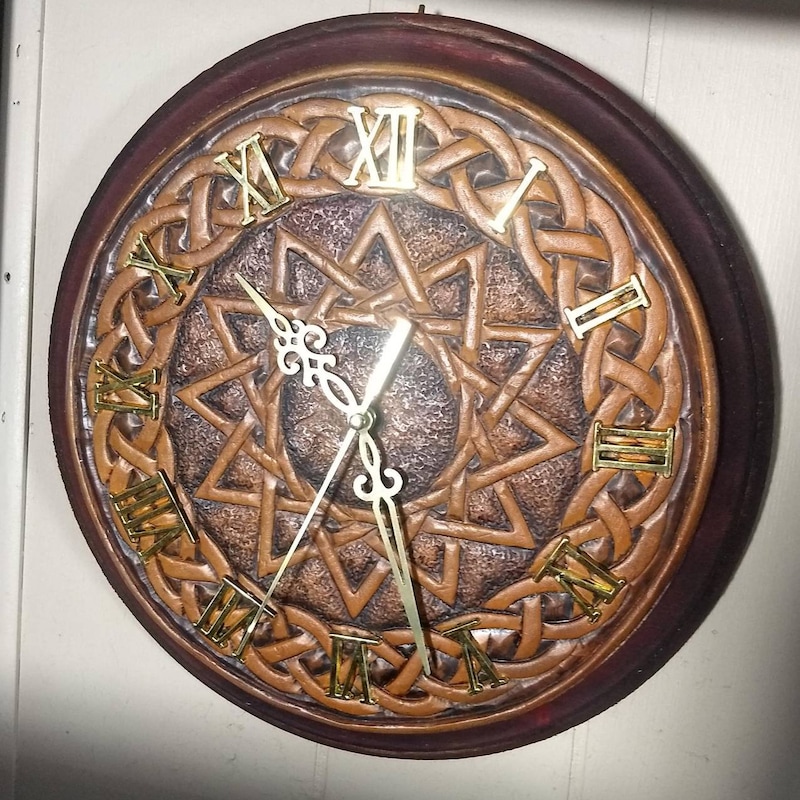 Leather Wall Clock - Etsy