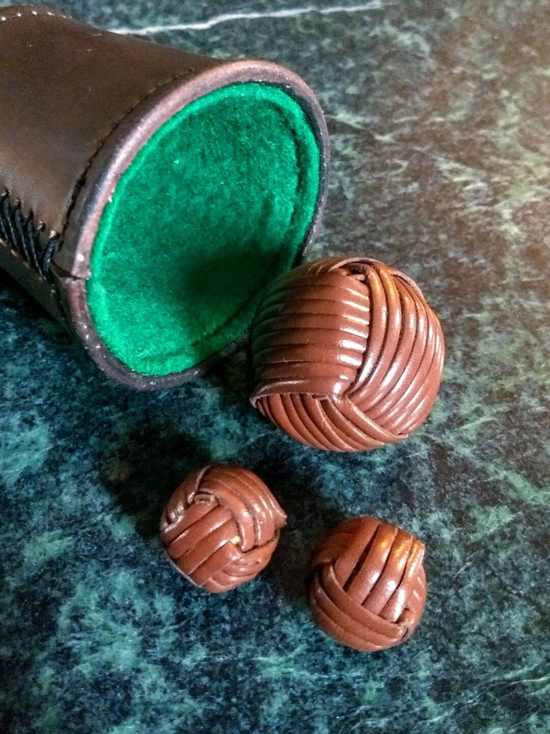 Single Leather Monkey Fist Ball for Chop Cup or Cups and Balls - Etsy