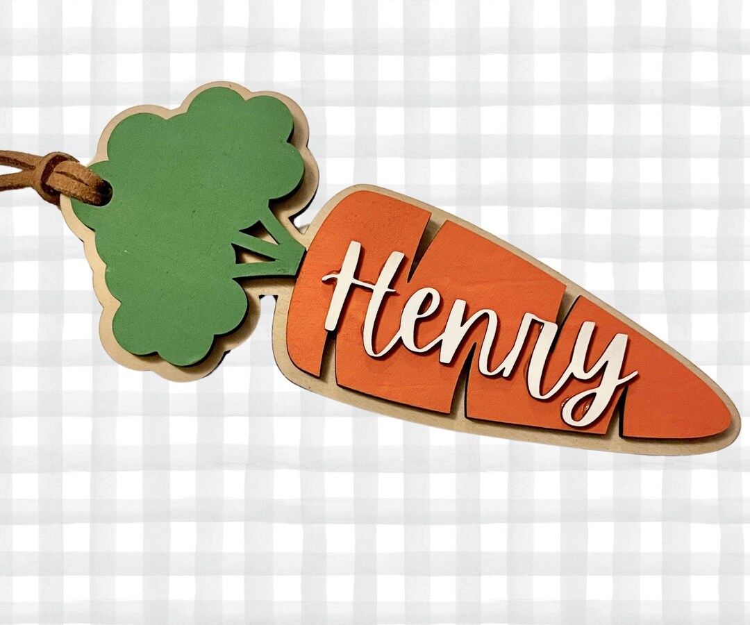 Easter Basket Name Tag, Personalized Carrot Tag, Personalized Easter ...