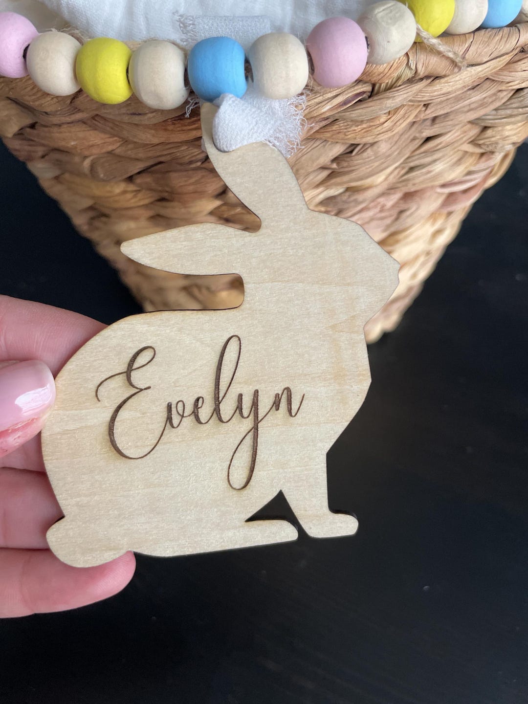 Easter Basket Name Tag, Custom Easter Gift, Rabbit Name Tag - Etsy