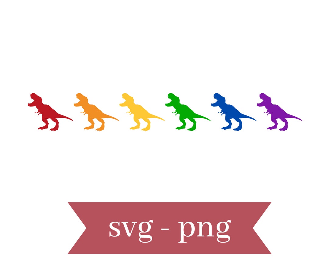 Tyrannosaurus Rex Rainbow Pride SVG PNG T-rex Cut File - Etsy