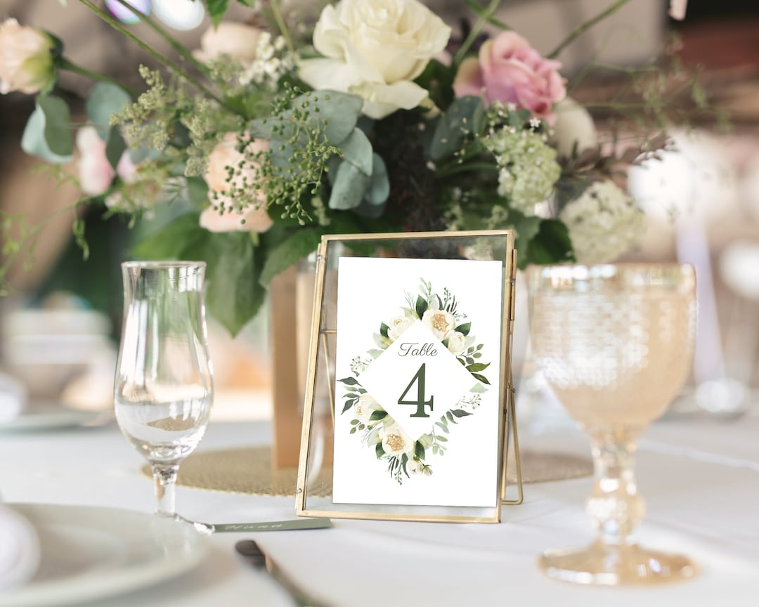 Floral Table Numbers Digital Download, Printable Table Decor, - Etsy