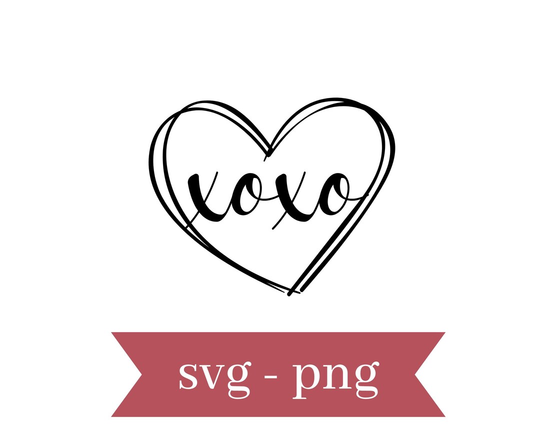 Heart- XOXO Digital Download- SVG, PNG - Etsy