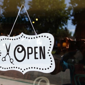 Hair Salon Open Closed Sign,store Sign, Business Sign, Circle Shape ...
