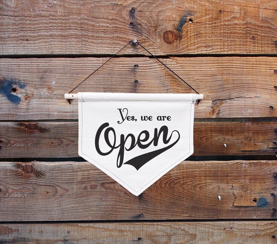 Open Sign Open Closed Sign Canvas Canvas sign Vintage | Etsy