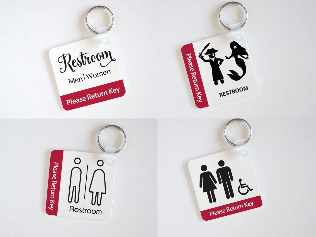 Double Sided Key Chain for the Restroom Key for Restaurant, Retail ...