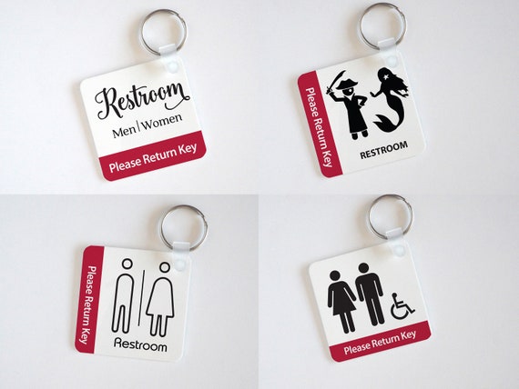 Double Sided Key Chain for the Restroom Key for Restaurant - Etsy