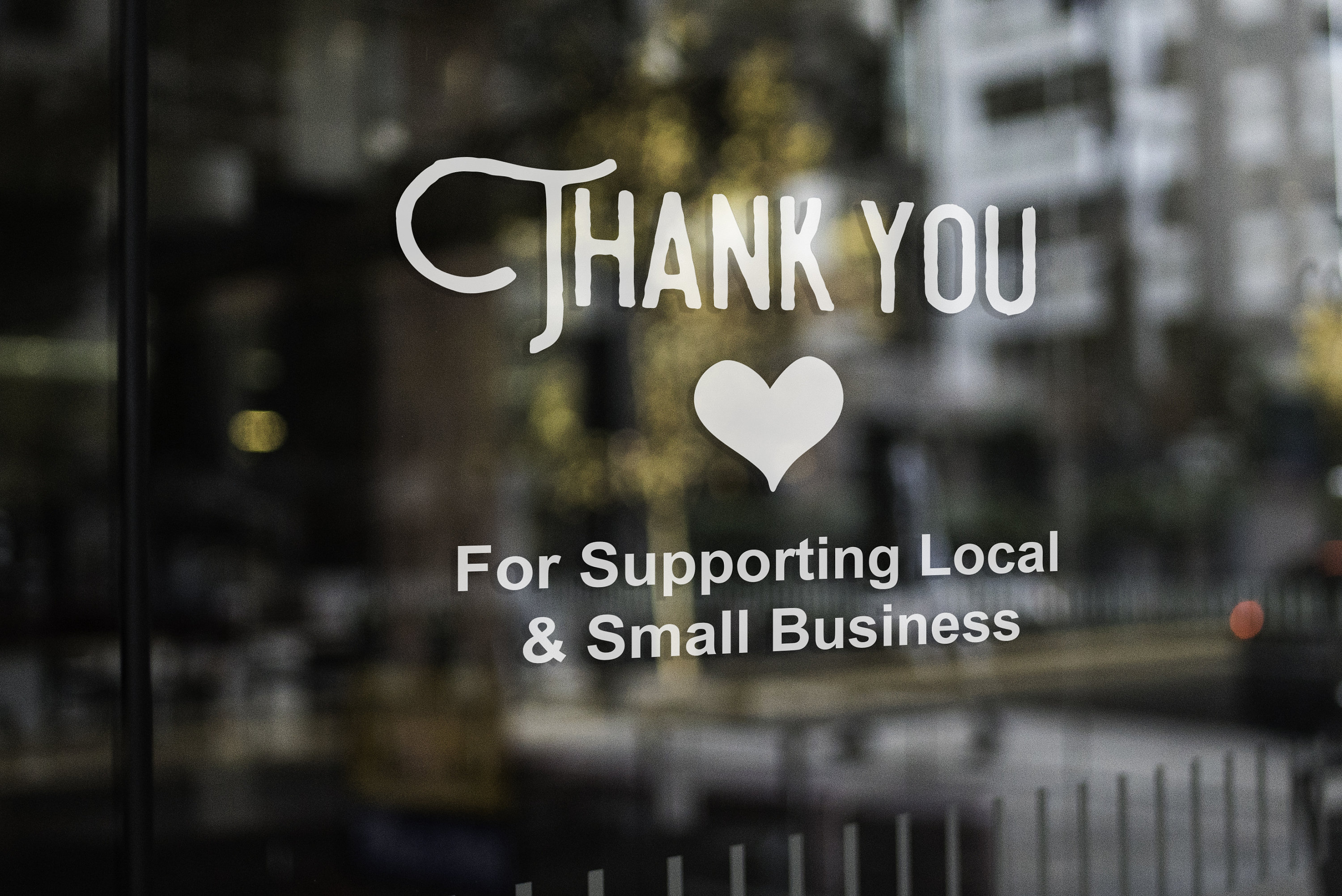Thank You for Supporting Local and Small Business Window Decal ...