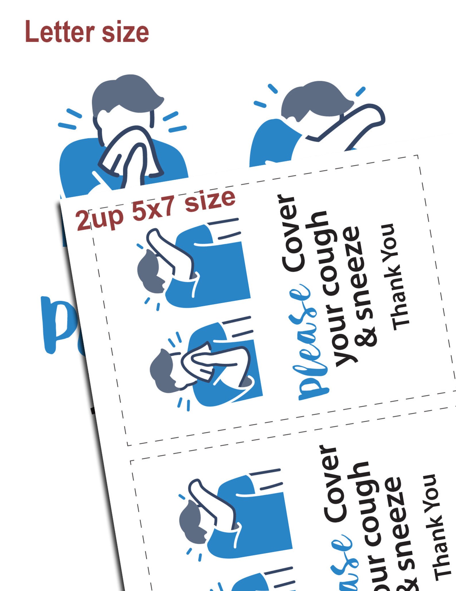 Please Cover Your Cough & Sneeze Sign for the Restaurant, Bar, Coffee ...