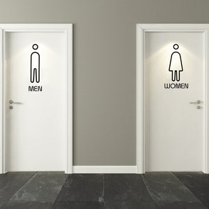 Big Restroom Sign Vinyl Decal, Restroom Sticker, Restroom Door Decal ...