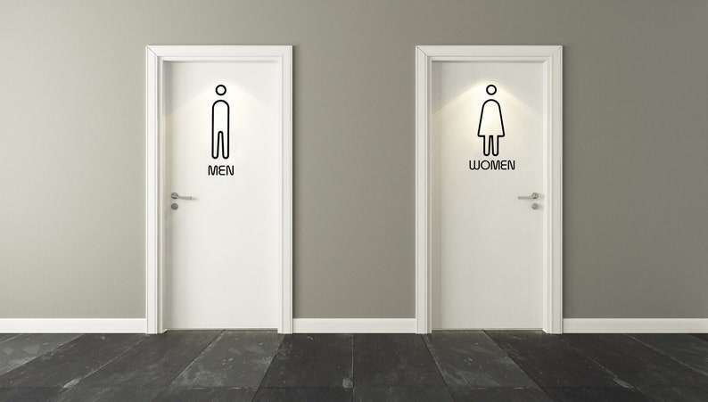 Big Restroom Sign Vinyl Decal Restroom Sticker Restroom Door - Etsy
