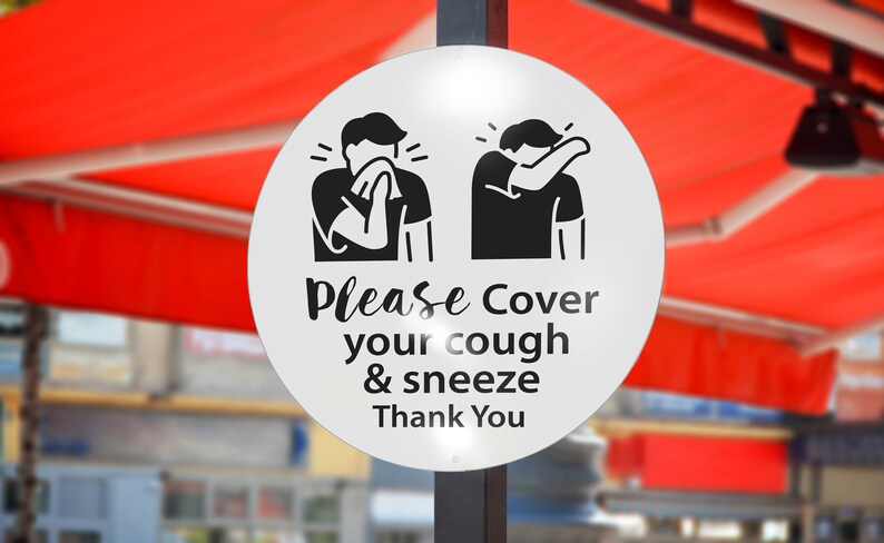 Please Cover Your Cough & Sneeze Sign for the Restaurant Bar. - Etsy