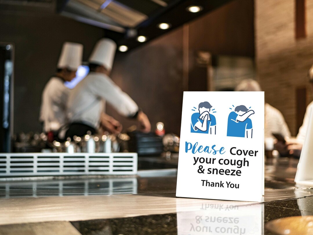 Please Cover Your Cough & Sneeze Sign for the Restaurant, Bar, Coffee ...