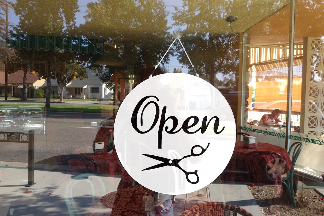 Hair Salon Open Closed Sign,store Sign, Business Sign, Circle Shape ...