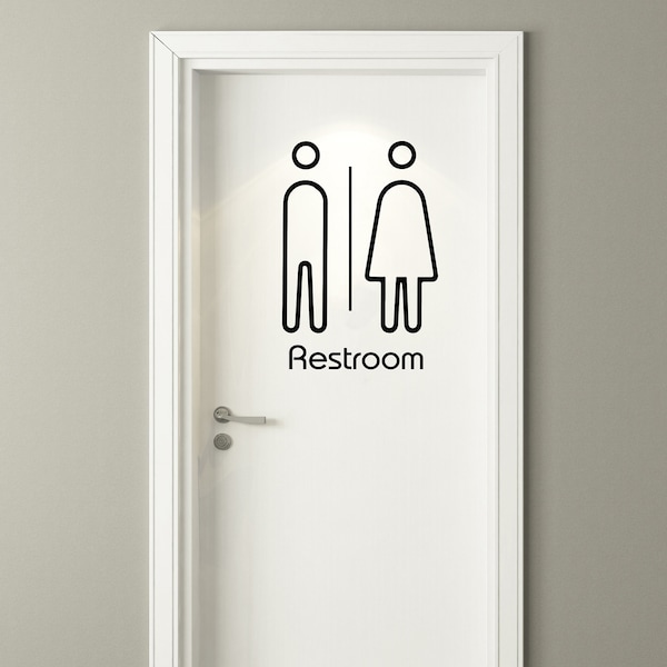 Restroom Vinyl Decal - Etsy