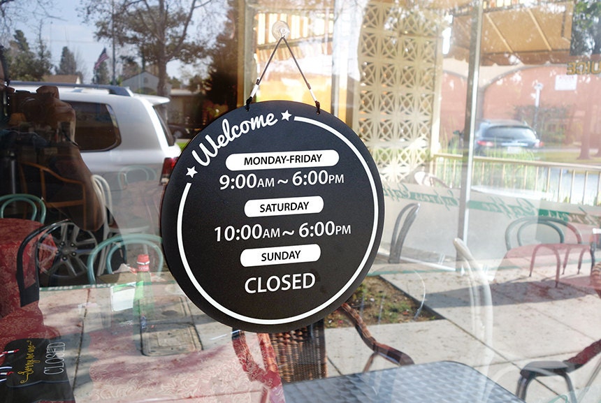 Business/store Hours on Circle Board - Etsy