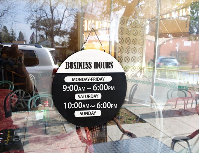 Business/store Hours on Circle Board - Etsy