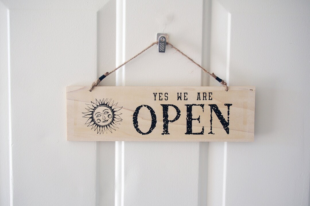 Two Sided Open Sign, Wood Open Closed Sign, Vintage Style Sign, Unique ...