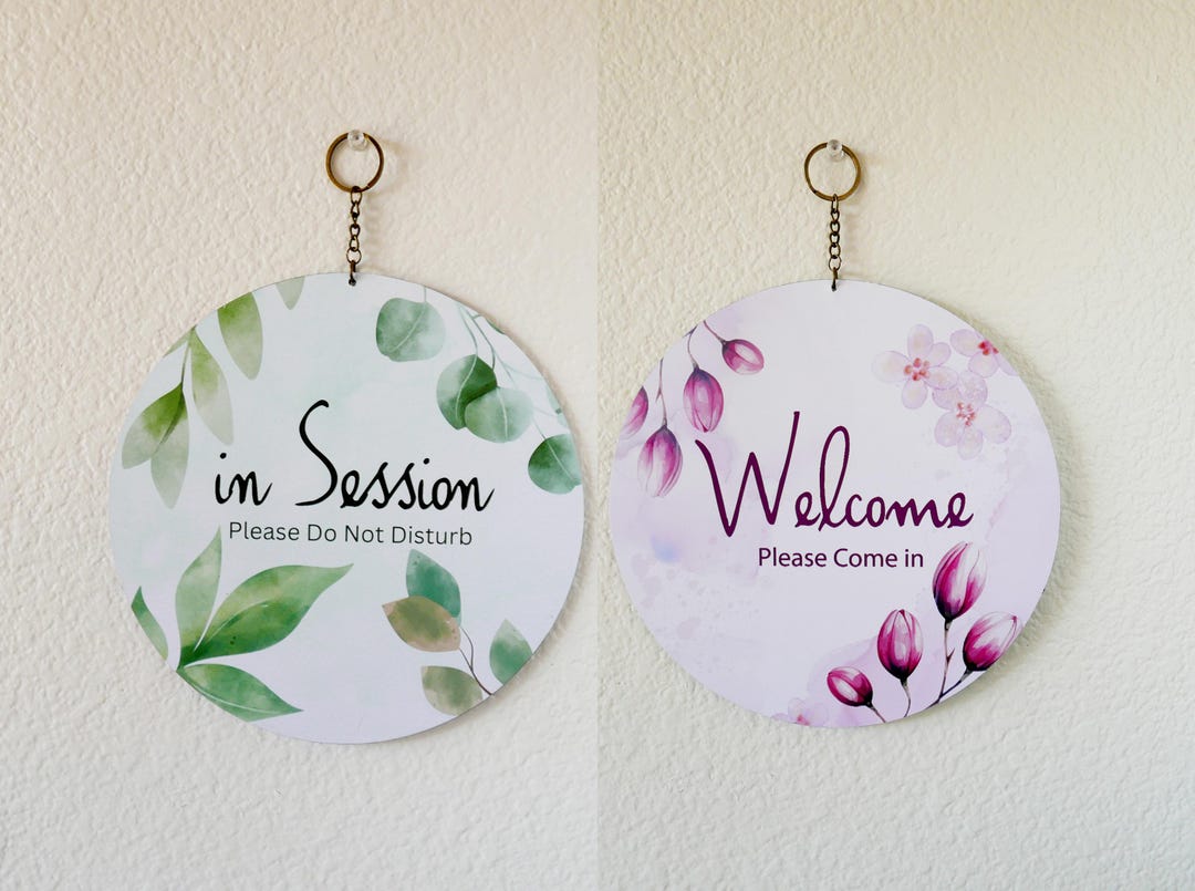 Two Sided in Session/welcome Sign,do Not Disturb Sign, Therapy in ...