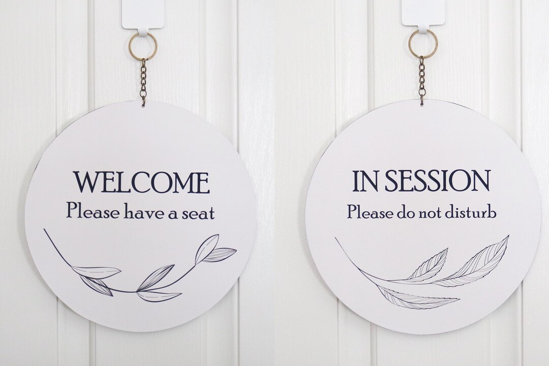 Two Sided in Session/welcome Sign,do Not Disturb Sign, Therapy in ...
