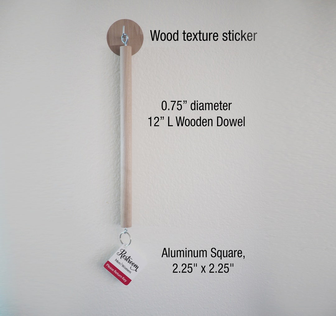 Double Sided Key Chain With Wooden Dowel for the Restroom Key for ...