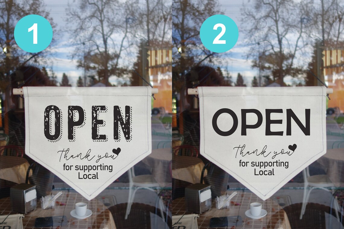 Canvas Hanging Sign-open/closed Supporting Local - Etsy