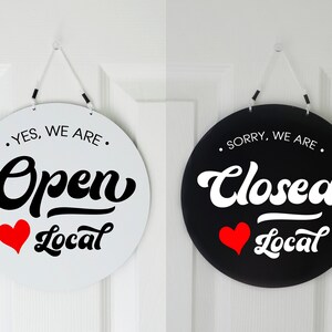 Double Sided Open With Love(heart) Local 2, Unique Open Closed Sign ...