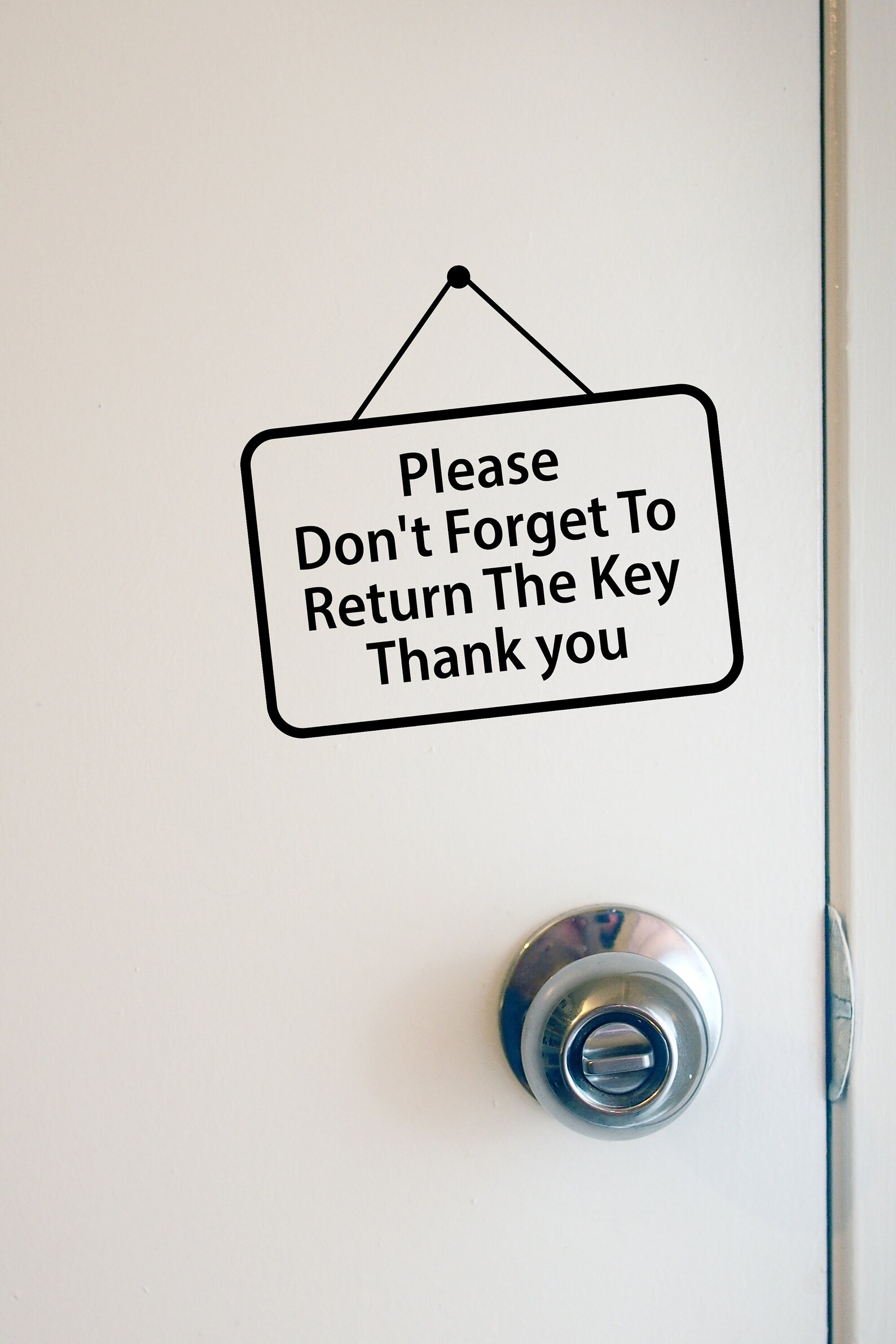 Restroom Sign 'please Don't Forget to Return the Key Thank You' Store ...