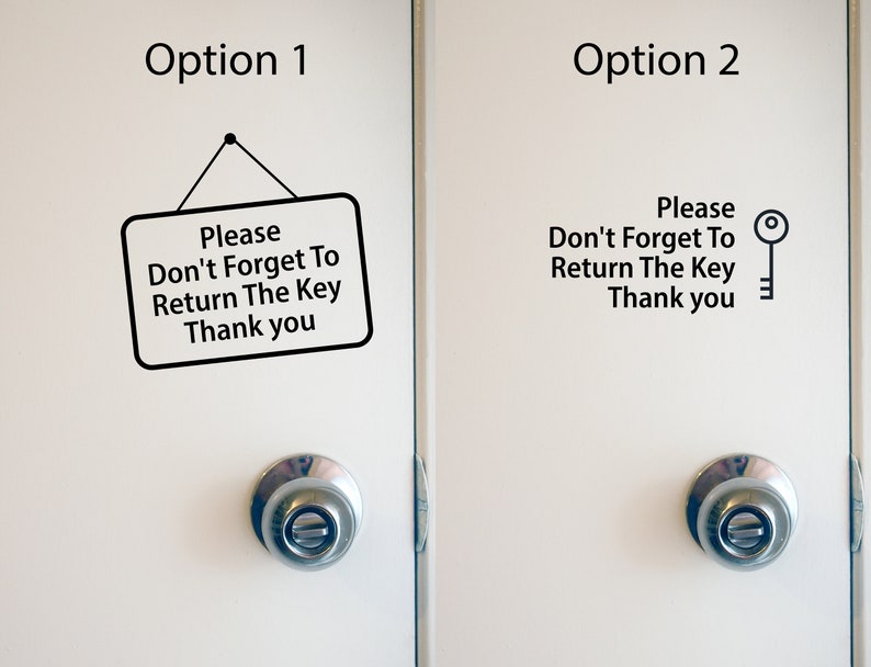 Restroom Sign 'please Don't Forget to Return the Key Thank You' Store ...
