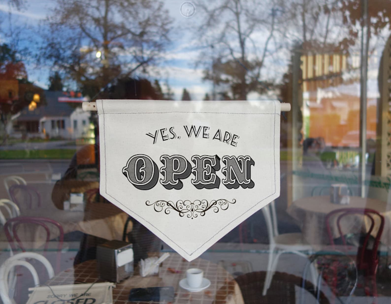 Open Sign, Open Closed Sign, Canvas, Canvas Sign, Vintage Style ...