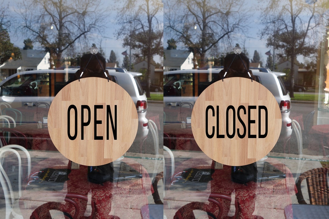 Double Sided Wood Texture Open Closed With or Without | Etsy