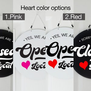 Double Sided Open With Love(heart) Local 2, Unique Open Closed Sign ...
