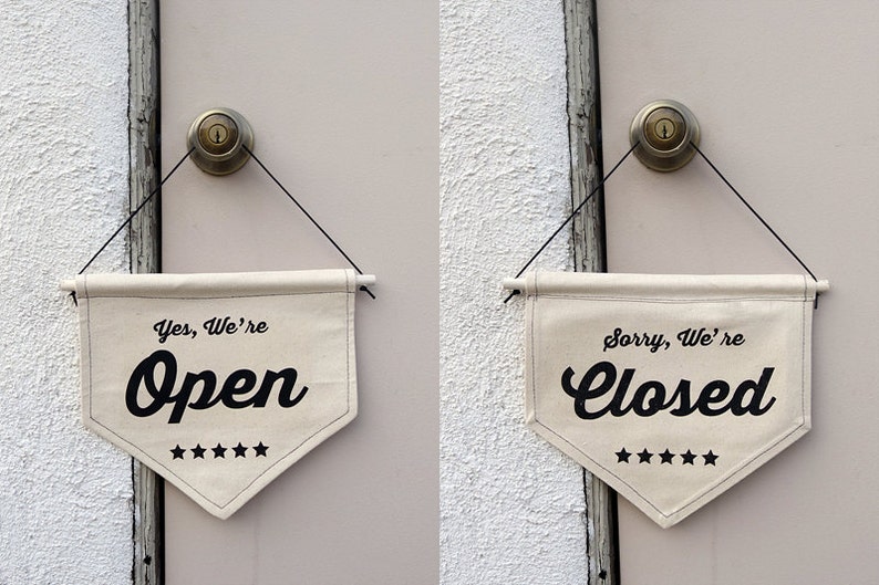 Canvas Hanging Sign-open/closed - Etsy