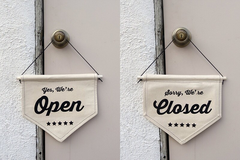 Canvas Hanging Sign-open/closed - Etsy