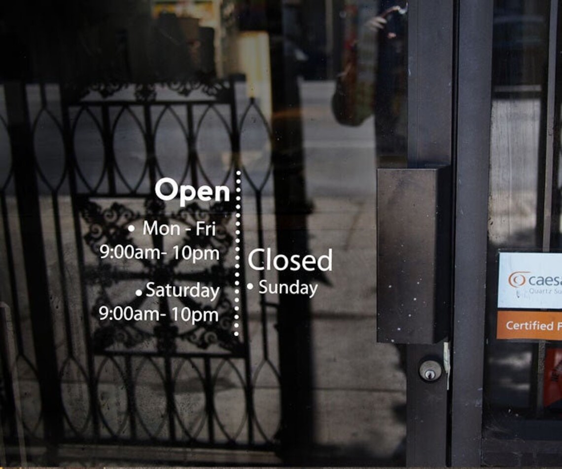 Simple Modern Business Hours Window Decal/ Decal for Shop,restaurant ...
