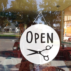 Hair Salon Open Closed Sign,store Sign, Business Sign, Circle Shape ...