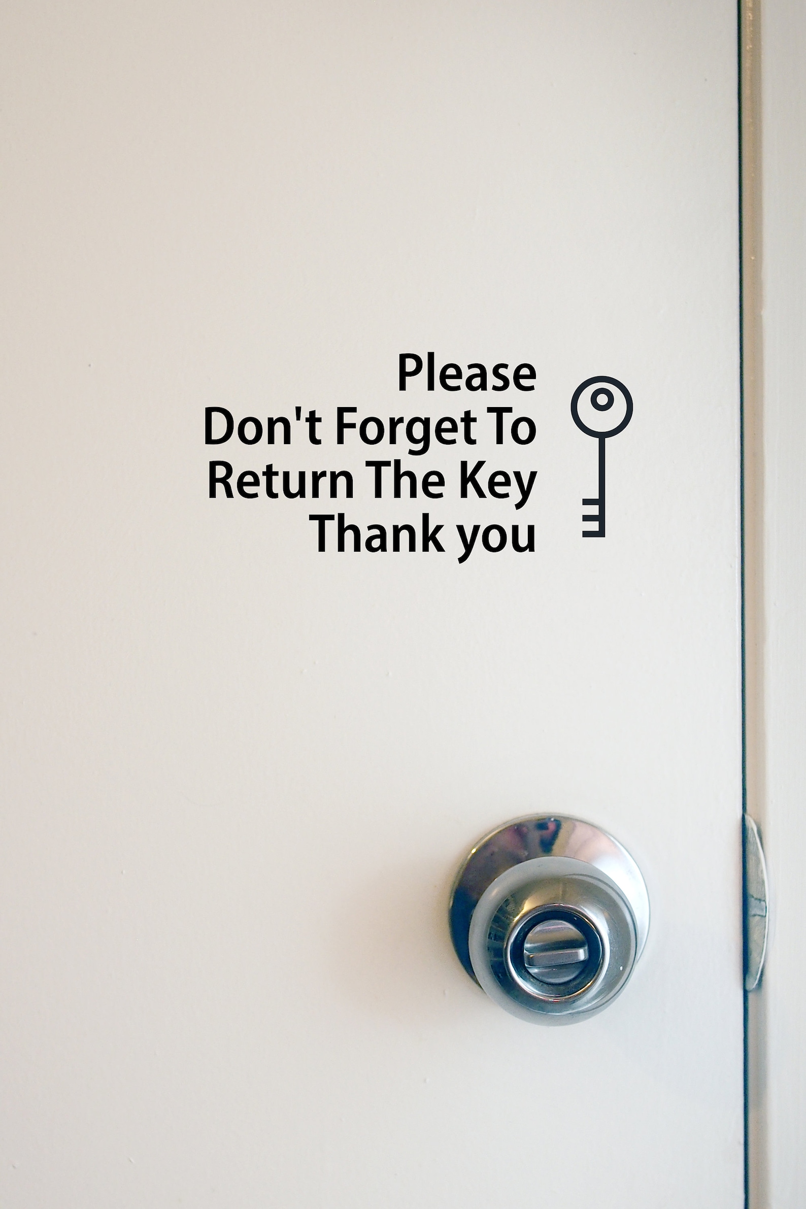 Restroom Sign 'please Don't Forget to Return the Key Thank You' Store ...