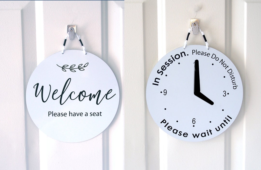 Two Sided in Session/welcome Sign, in Session Clock Sign, Magnetic Sign ...