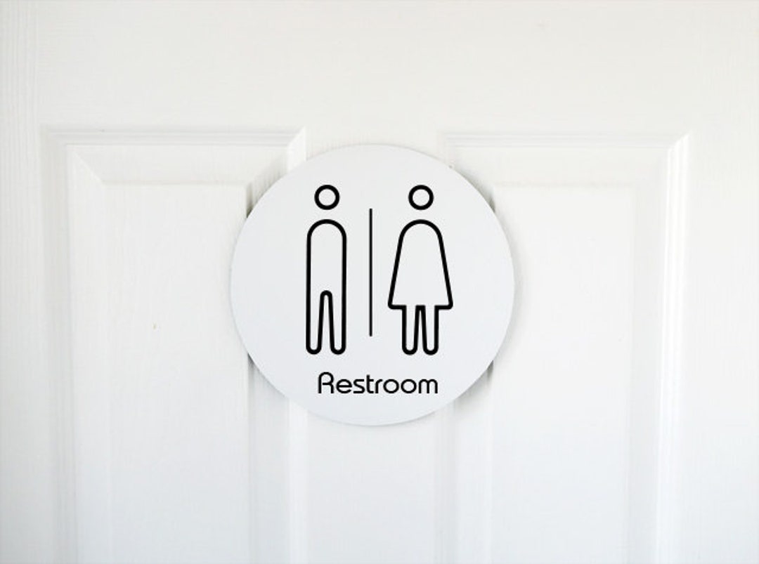 Clean Modern Restroom Sign - Etsy