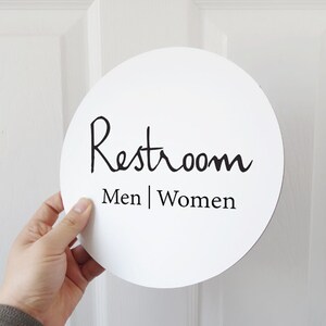 Clean Modern Restroom Sign - Etsy